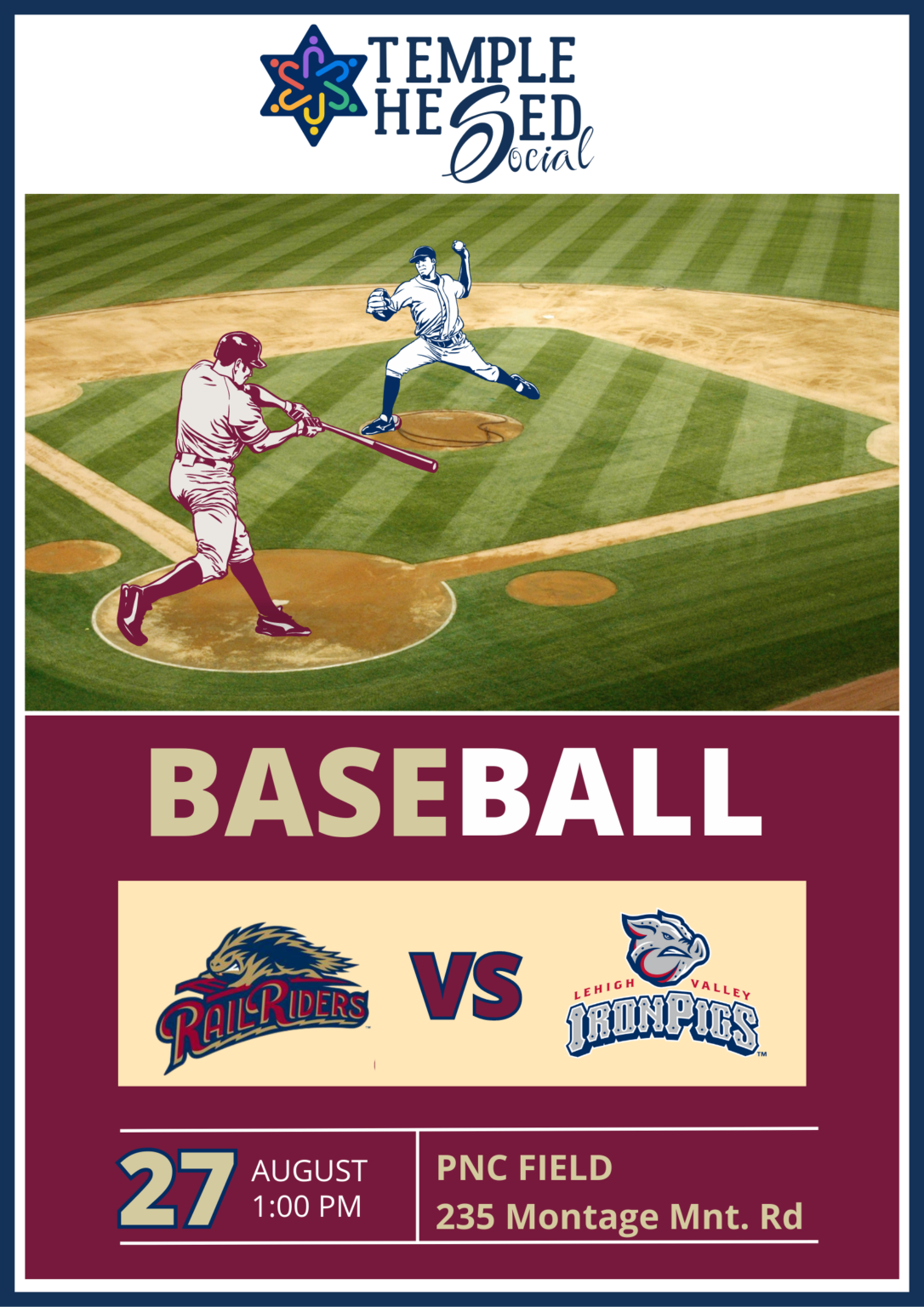 Temple Hesed Social | Railriders Game – Jewish Federation of NEPA